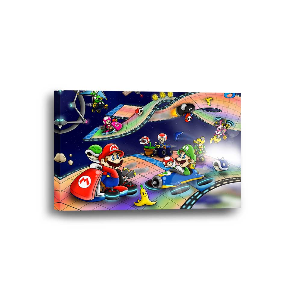 Mario Brothers Mario Kart Framed Canvas Home Decor Wall Art Multiple C ...