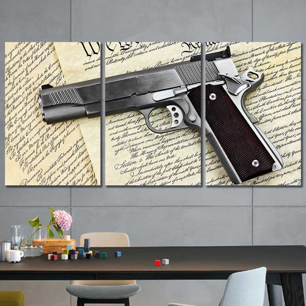 2nd Amendment Gun Rights Constitution Framed Canvas Home Decor Wall Ar ...