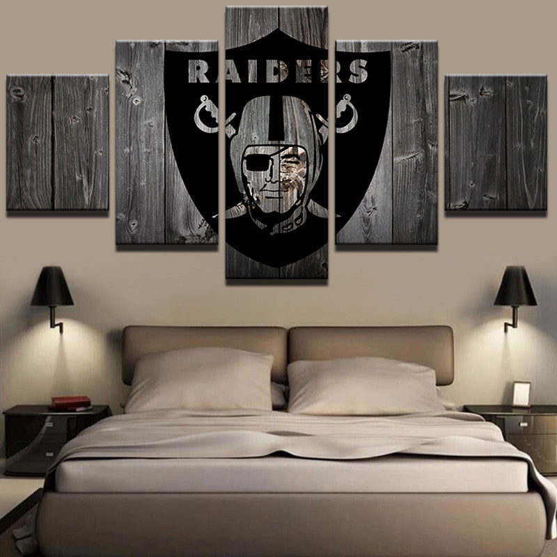 Las Vegas Raiders Wall Print - Display This Barnwood-Style Canvas In ...
