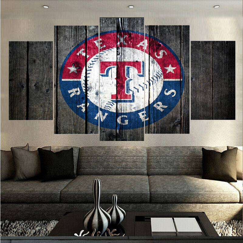 Texas Rangers Wall Canvas - Take Home This Barnwood-Style Print Today ...