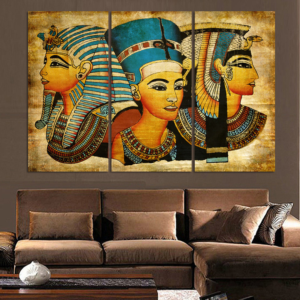 3 Pieces Pharaoh Of Ancient Egypt Wall Art – The Force Gallery
