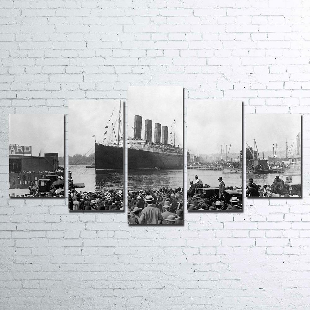 Titanic Ship Dock Five Piece Canvas Home Decor Wall Art – The Force Gallery